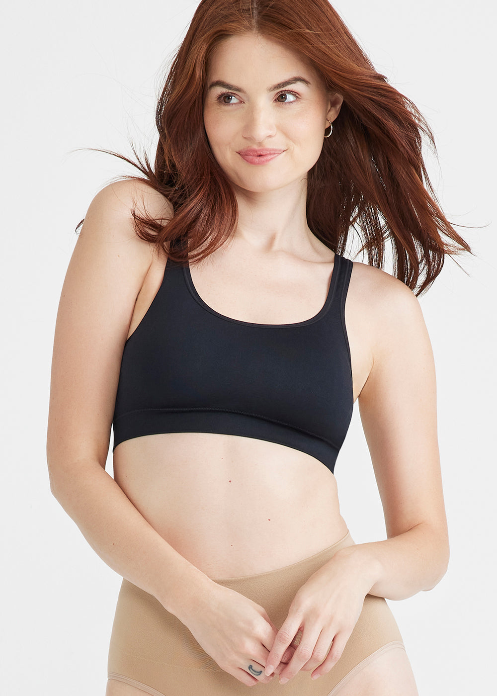 Eva Square Neck Seamless Bralette In Black Yummie