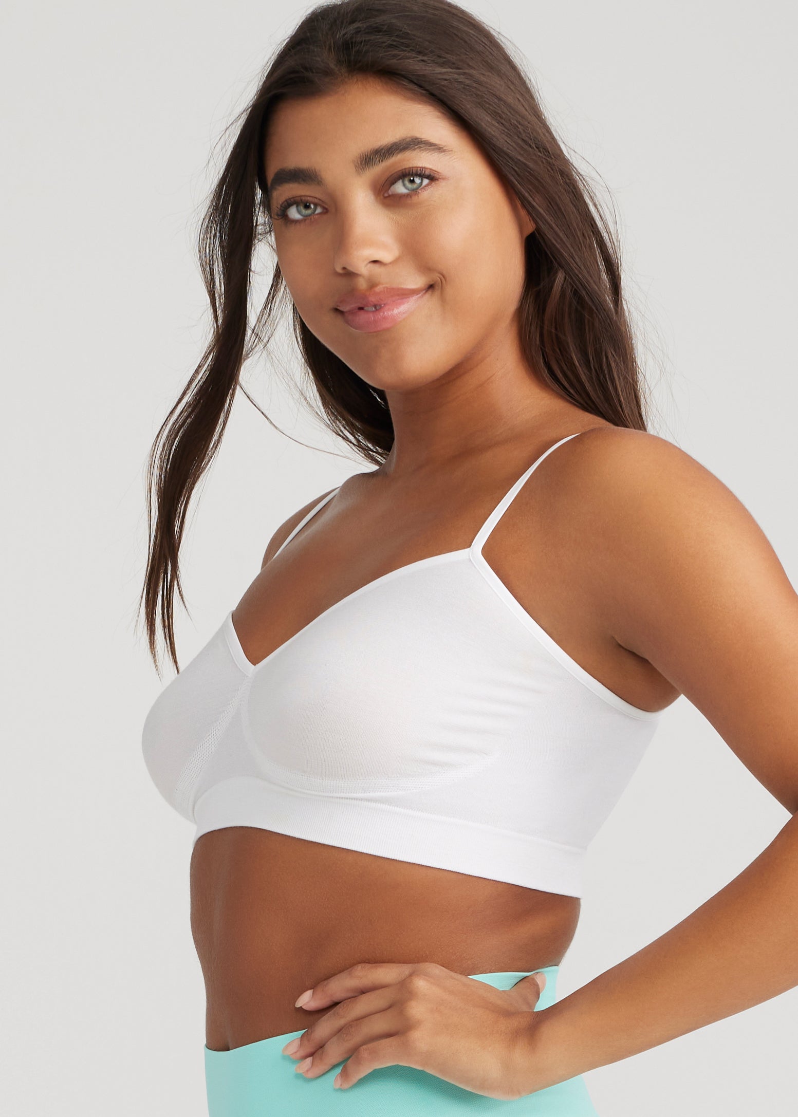 Outlast® Audrey Unlined Seamless Bralette in White | yummie