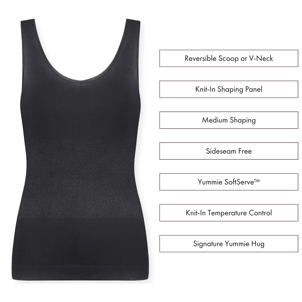 White Seamless Buttery Soft Moisture Wicking 2-Way Shaping Tank Top ...