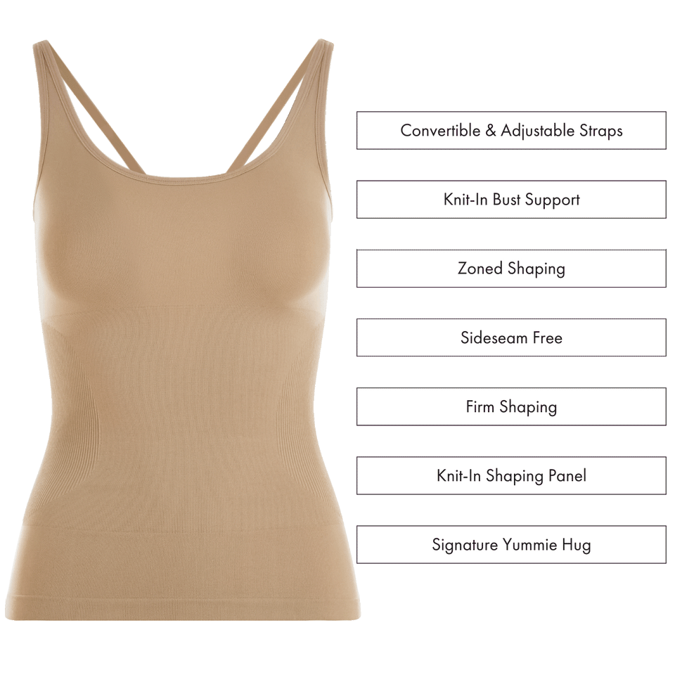 Nude Seamless Firm Comfortable Cami Convertible Zoned Shaping Camisole ...