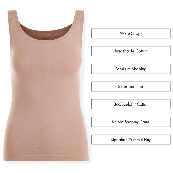 Black Comfortable Seamless Breathable Scoop Neck Shaping Tank Top – Yummie