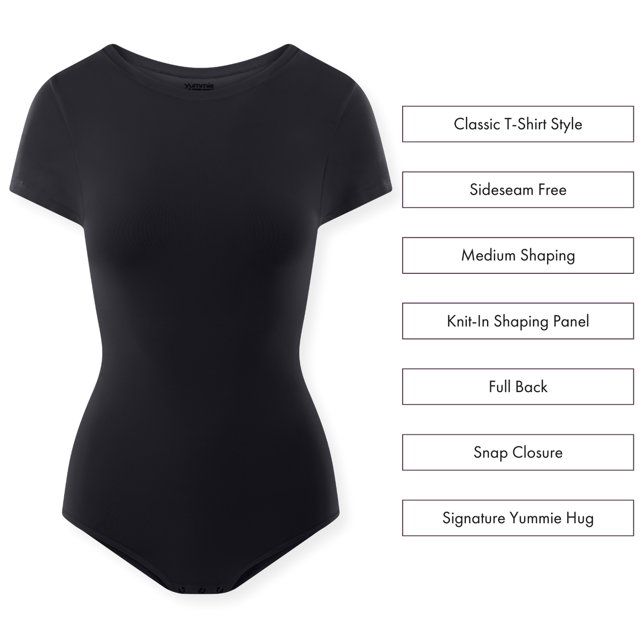 White Seamless Firm Compression Bodysuit Lucy Short Sleeve T-Shirt – Yummie